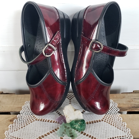Dansko | Shoes | Dansko Pro Marcelle Patent Leather Black Cherry Glossy ...